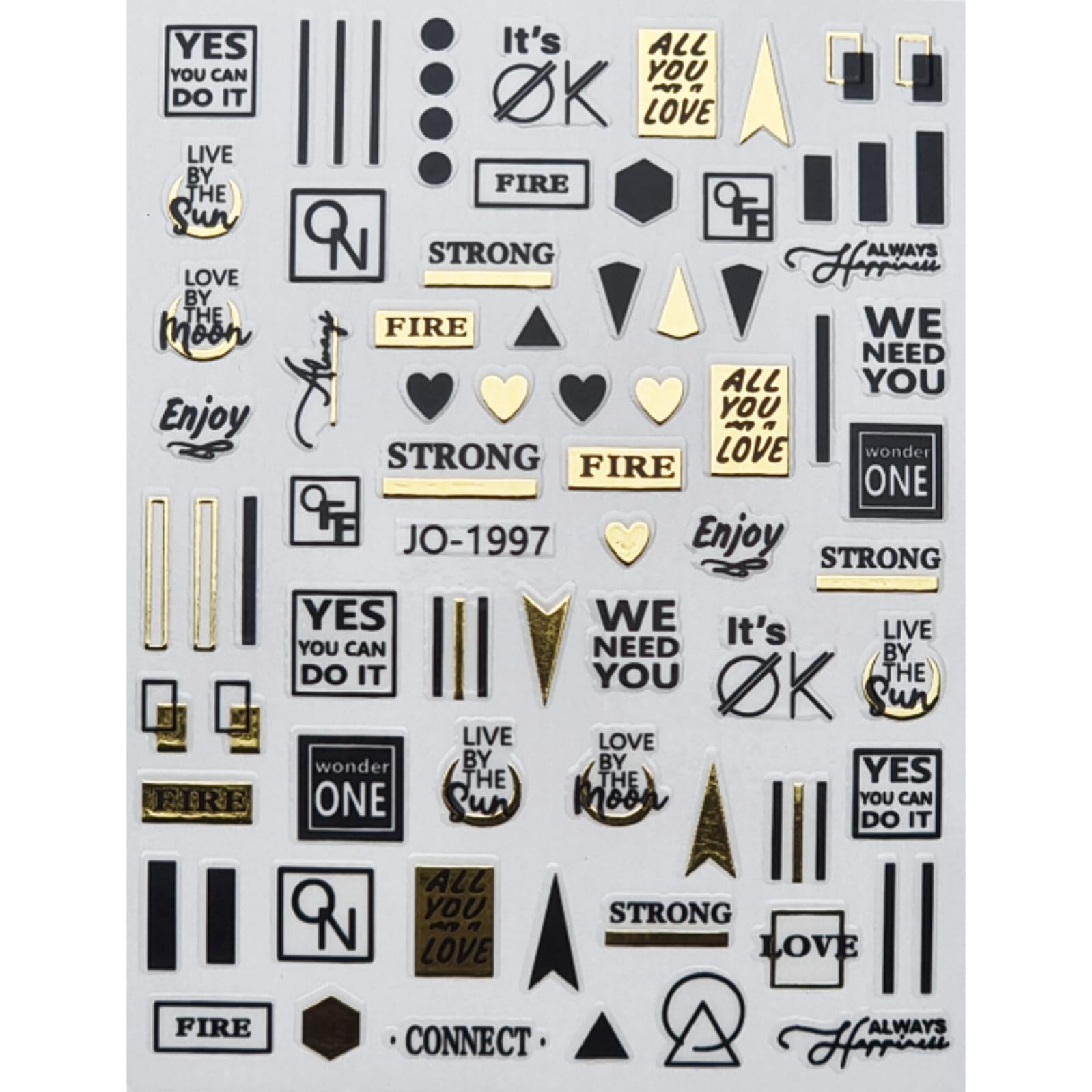 Nail Art Stickers - Words & Shapes - Jo1997 | Nails Supplier